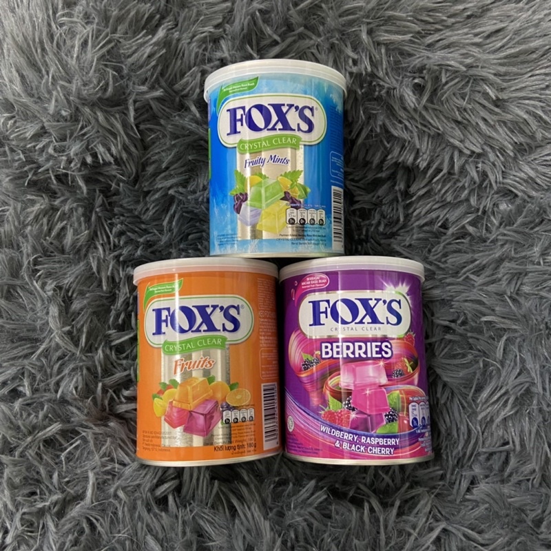 Fox's ฟ็อกซ์ลูกอมคริสตัล รสผลไม้ 180g 💙Fruity mints🧡Fruits💜Berries ...