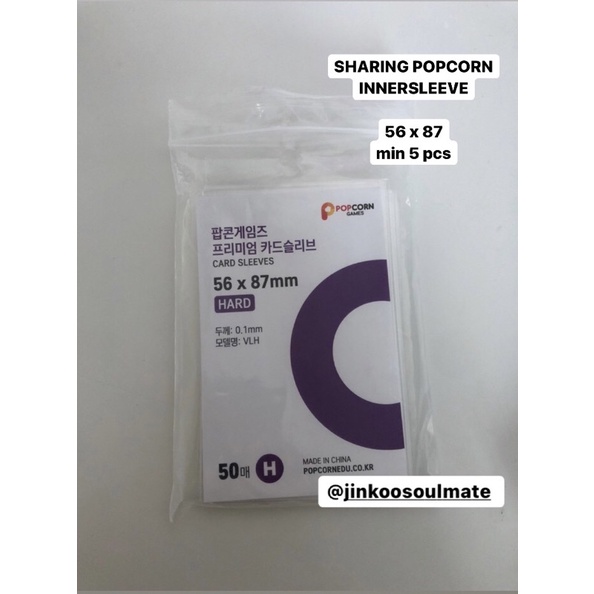 Ungu [MIN 5 PCS] SHARING INNER SLEEVE POPCORN PURPLE HARD 56x87 mm PC ...