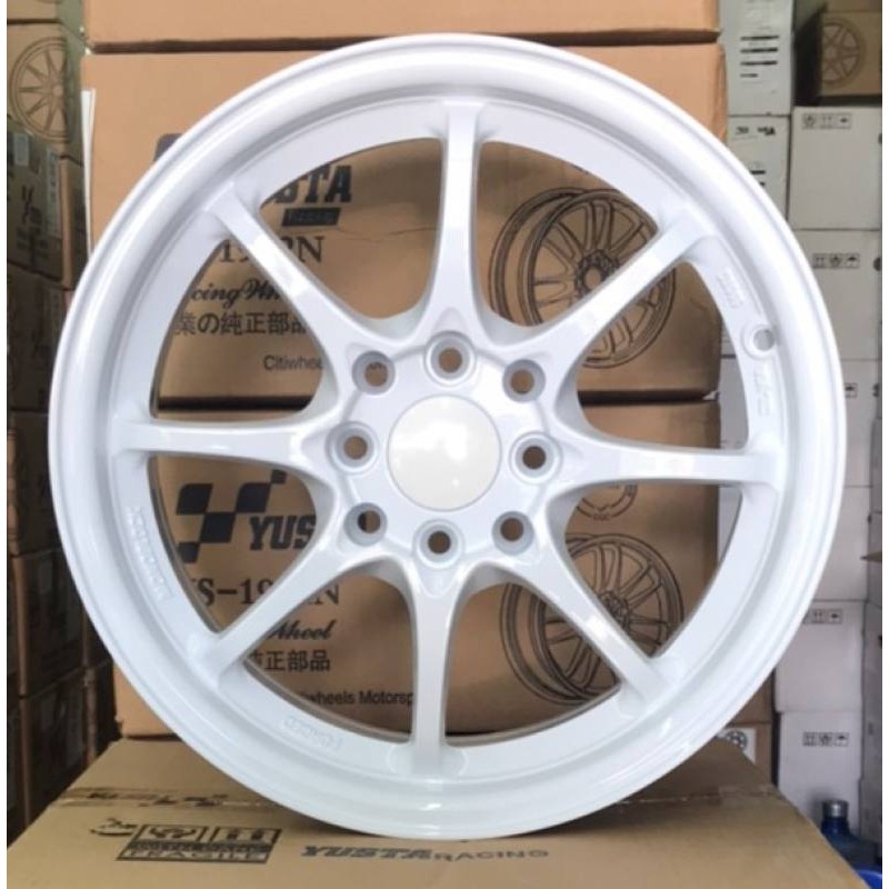 ล้อแม็กใหม่ CE28 สีขาว - งาน YUSTA ขอบ 15 นิ้ว 4รู100 | Shopee Thailand