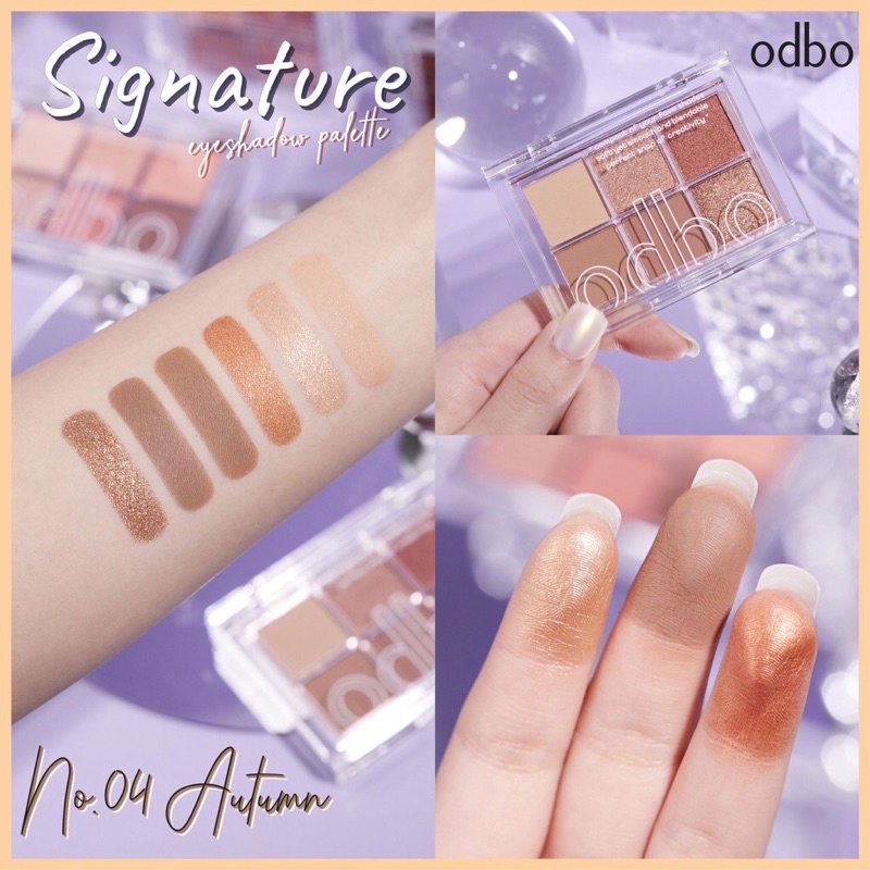 ODBO SIGNATURE EYESHADOW PALETTE OD276โอดีบีโอ อายแชโดว์ ซิกเนเจอร์ พาเลท 6 สี เม็ดสีแแน่น ติดทน ...