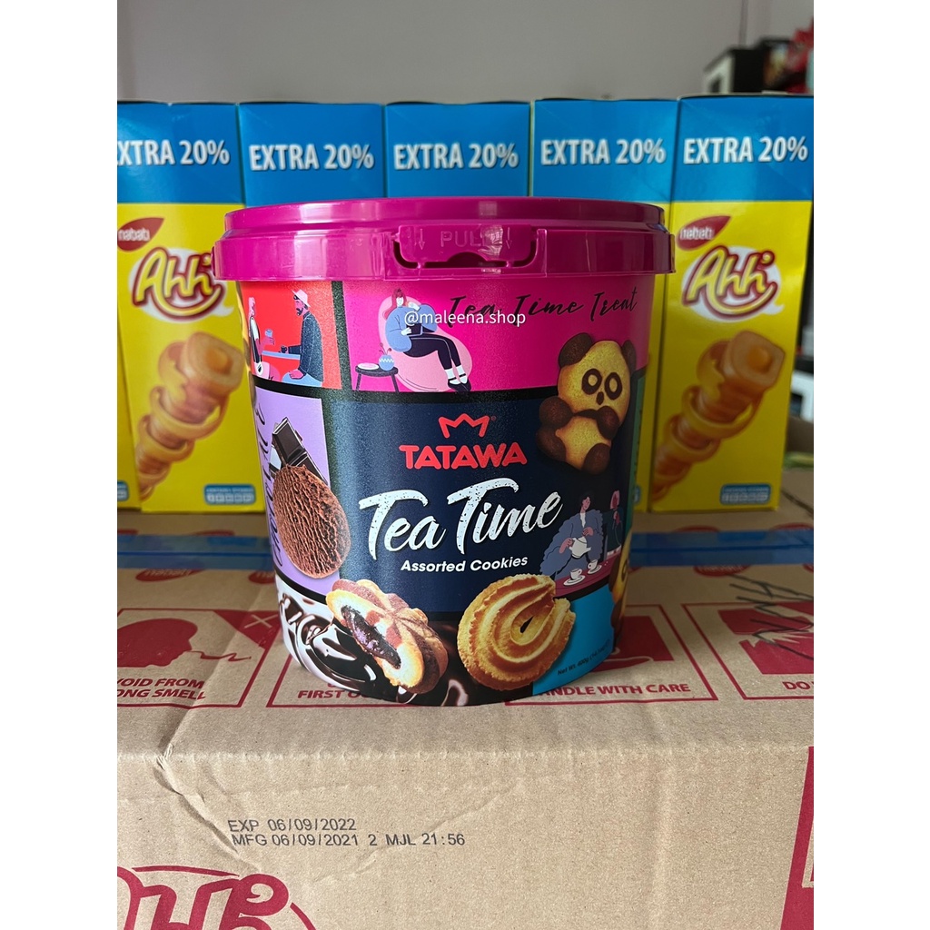 Tatawa Tea Time Assorted Cookies คุ๊กกี้ถังทาทาวา รวม4รสชาติใน1ถัง 400g ...