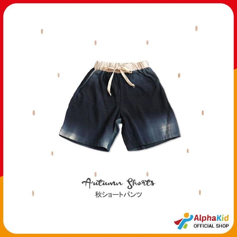 Alphakid เสื้อผ้าเด็ก NAVY BLUE AUTUMN SHORTS | Shopee Thailand