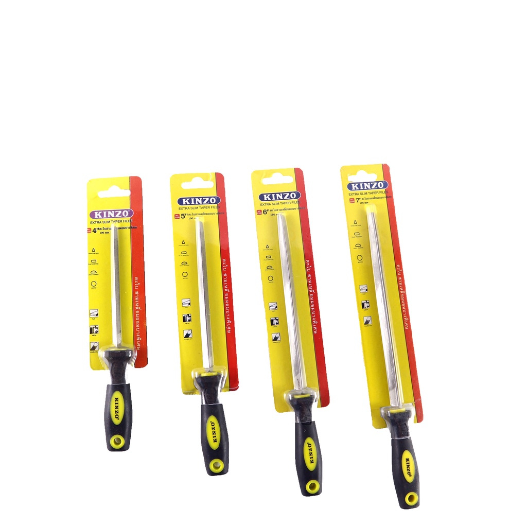 KINZO ตะไบสามเหลี่ยม ขัดเหล็ก ตะไบขัดฟันเลื่อย สแตนเลส ขนาด 4-7 นิ้ว ...