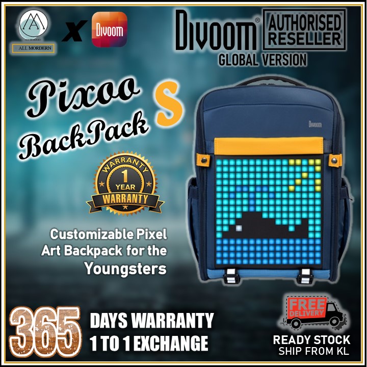 [ของแท้] Divoom Pixoo BackPack S RGB พร้อม Smart LED Pixel Art Display ...