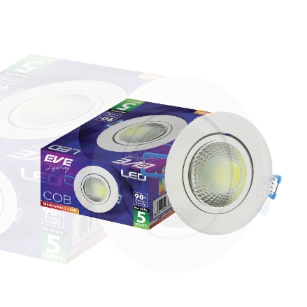LED Downlight COB Adjust Angle 5W EVE โคมดาวน์ไลท์ แอลอีดี COB หน้ากลม ปรับองศา 5 วัตต์ | Shopee ...