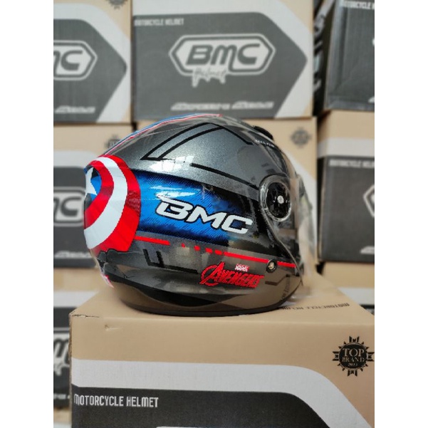 หมวกกันน็อคผู้ใหญ่ Bmc MILAN CAPTAIN AMERICA 1 GRAPHITE BLUE | Shopee ...