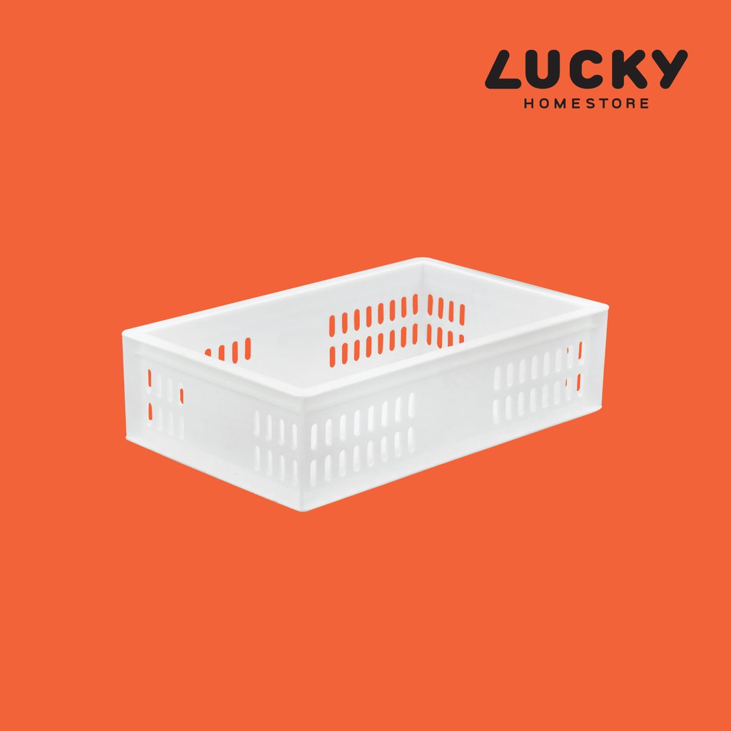 LUCKY HOME ตะกร้า ตะแกรง ถาด กระบะใส่ของสีขาว DT-11,12,13/ สีใส DT-01,02,03 | Shopee Thailand