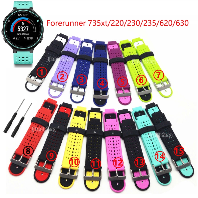 สายนาฬิกาข้อมือซิลิโคน สําหรับ Garmin Forerunner 220 230 235 620 630 735xt | Shopee Thailand