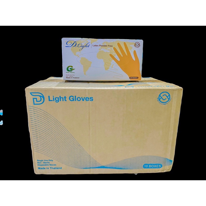 Dlight ถุงมือยางลาท๊กมีแป้ง 50คู่ 100ชิ้น/กล่อง .. | Shopee Thailand