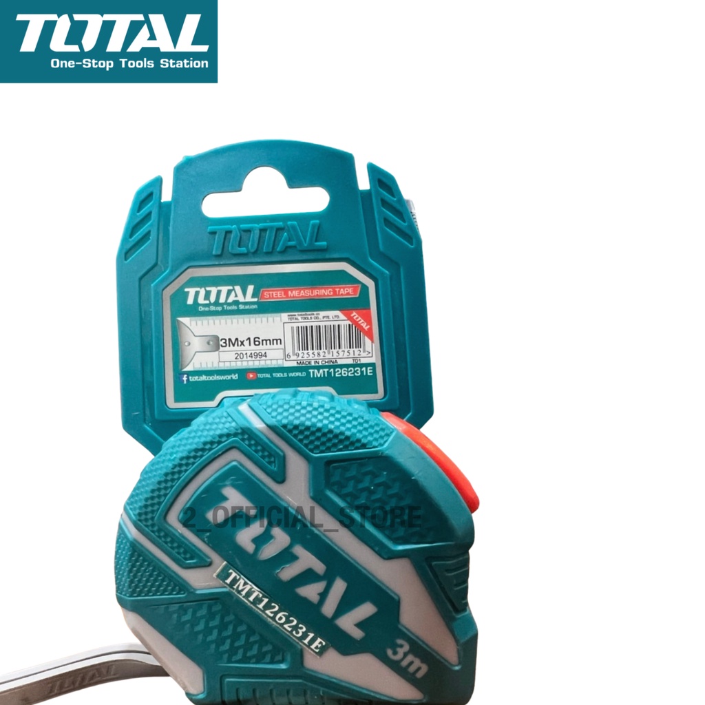 Total ตลับเมตร 3 เมตร หน้ากว้าง 16 มม. รุ่น TMT126231 / TMT126231E ...