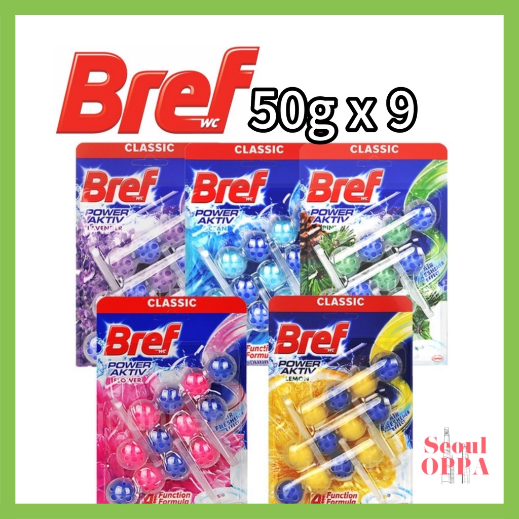 [Bref] Power Active Toilet Cleaner 50g x 9 ผลิตภัณฑ์ทำความสะอาดชักโครก ...