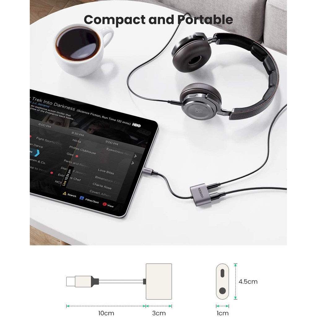 UGREEN รุ่น 60164 USB-C DAC 2in1 To 3.5mm สําหรับ S21/S20/S10+iPad Pro ...