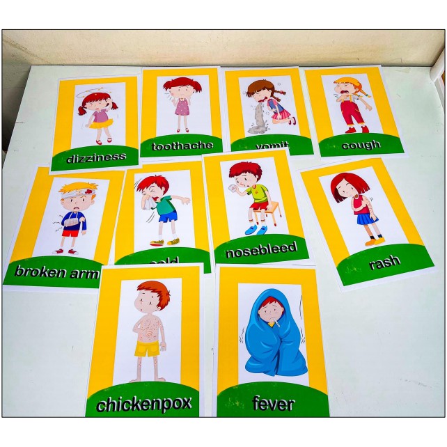 สื่อการสอนภาษาอังกฤษ Sickness Flashcard | Shopee Thailand