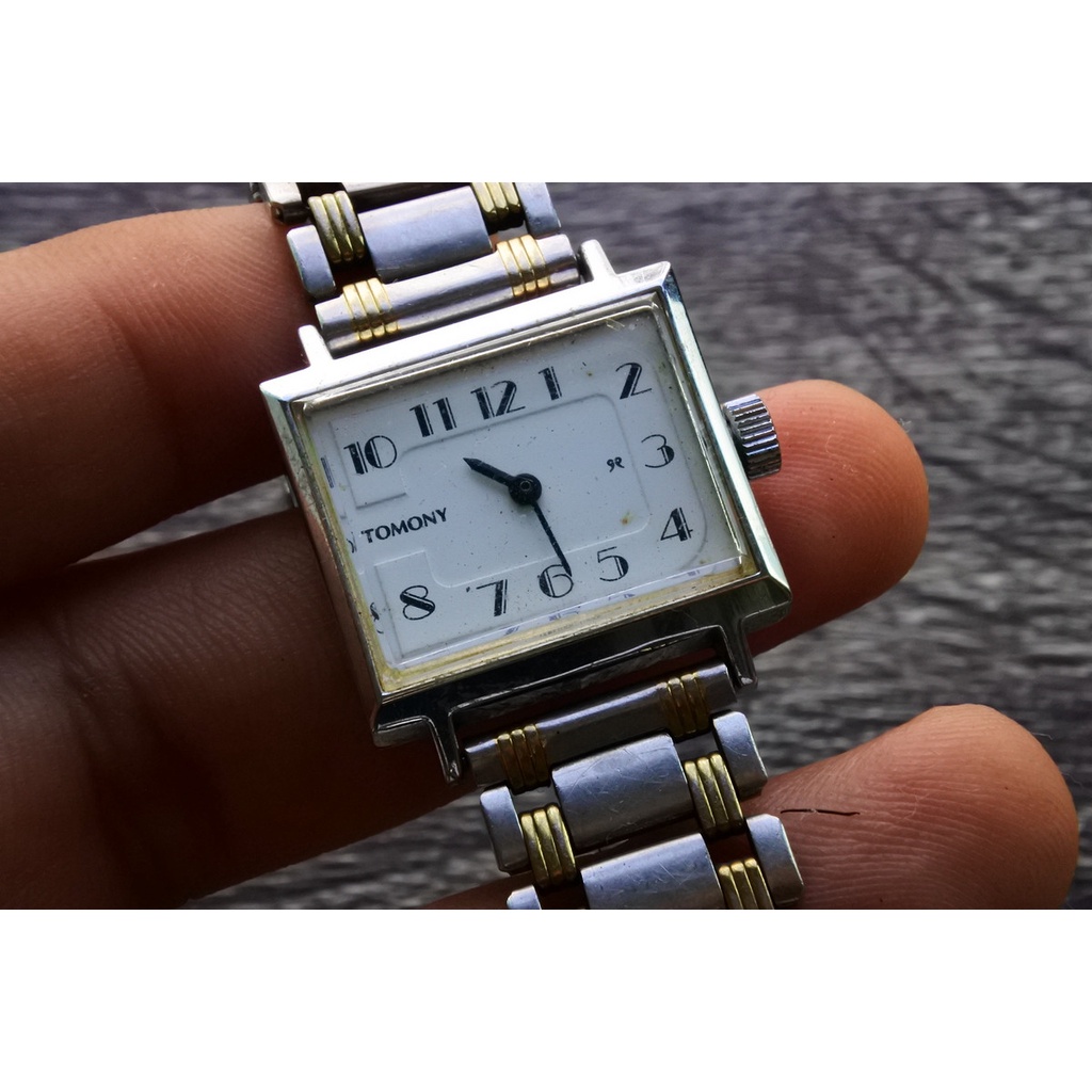 นาฬิกา Vintage มือสองญี่ปุ่น Tomony ไขลาน Vintage unisex ทรงสี่เหลี่ยม ...