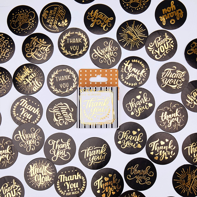 สติ๊กเกอร์ Thank You Series ทรงกลม 46 ชิ้นสําหรับตกแต่งสมุดภาพกล่อง ...