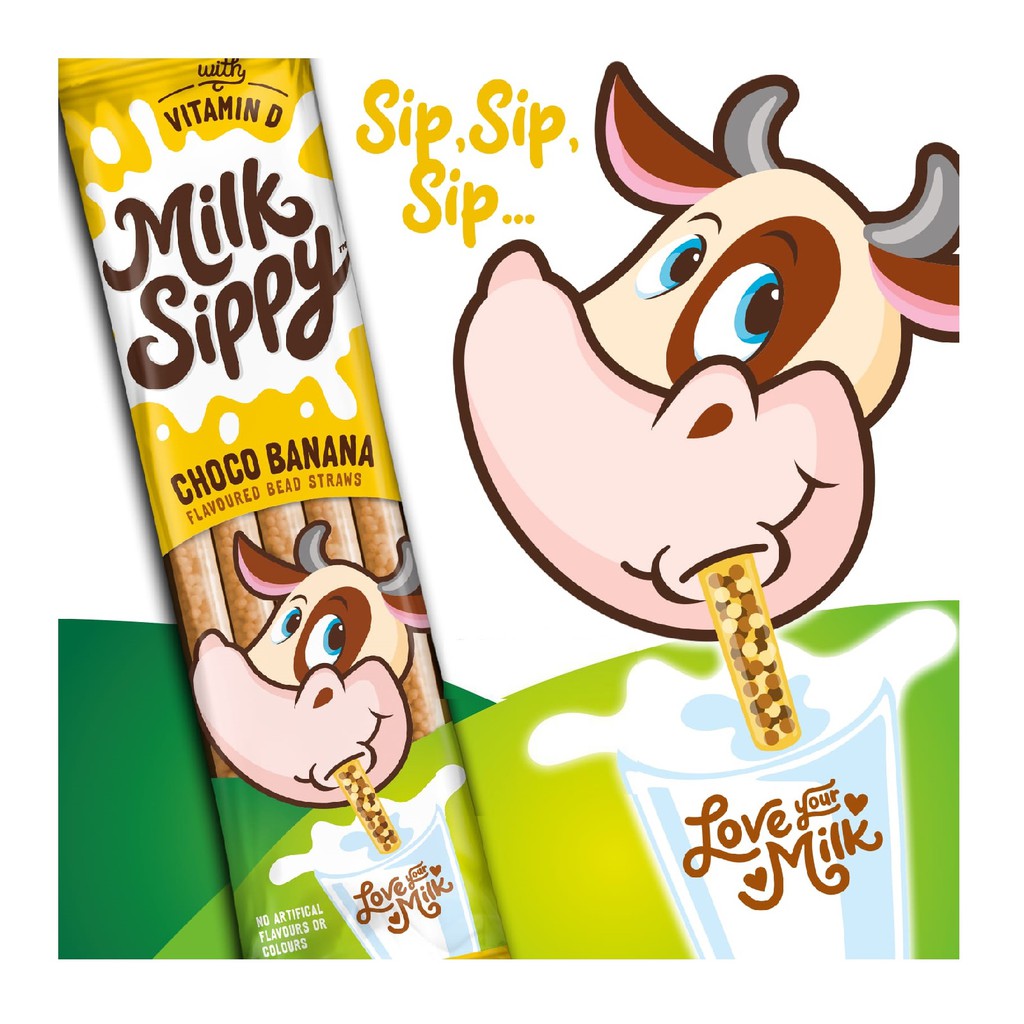 Milk Sippy หลอดดูดนม รสช็อคโก้บานาน่า (แพค) | Shopee Thailand