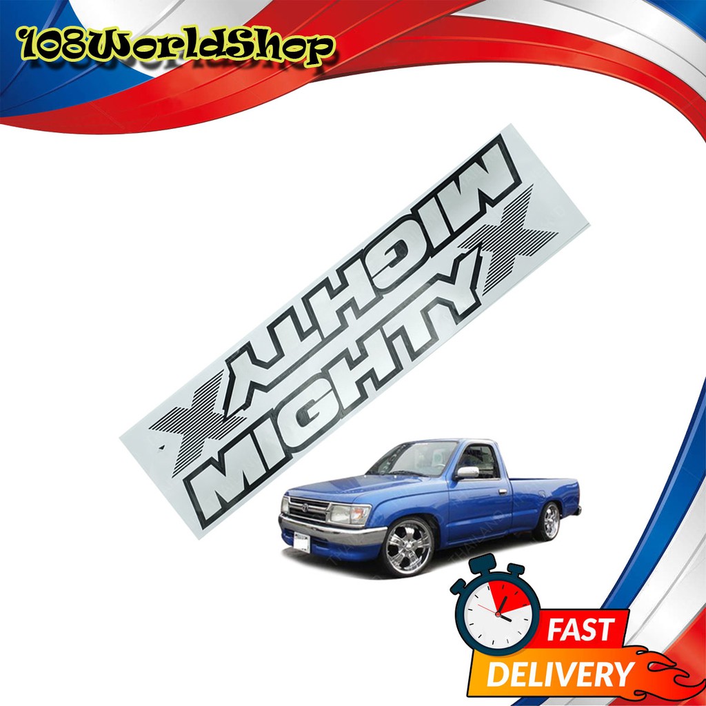 สติ๊กเกอร์ Mighty-X Sticker Toyota Toyota Mighty-X ขาว-ดำ จำนวน 2 ชิ้น ...