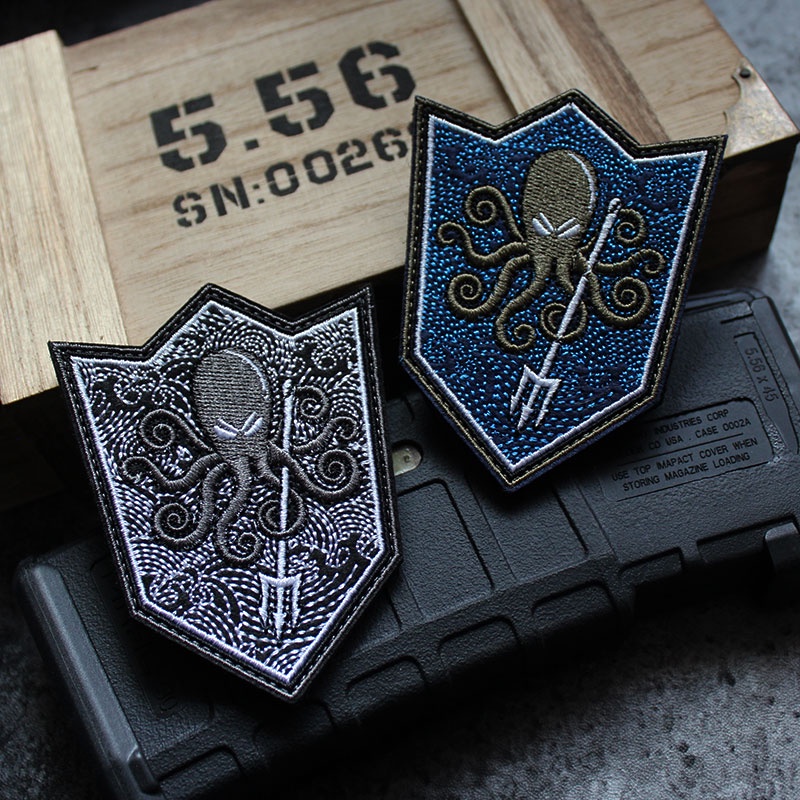 Superfine embroidered magic patch Trident Octopus replica PDW Octopus ...