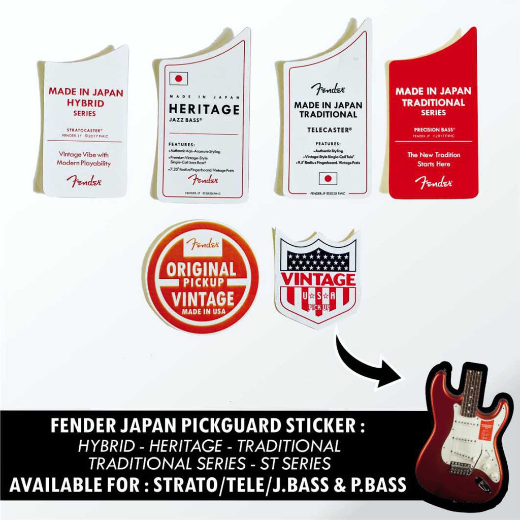 Fender Japan Guitar and Bass Pickguard Sticker ชุดสติ๊กเกอร์ Pickguard ...
