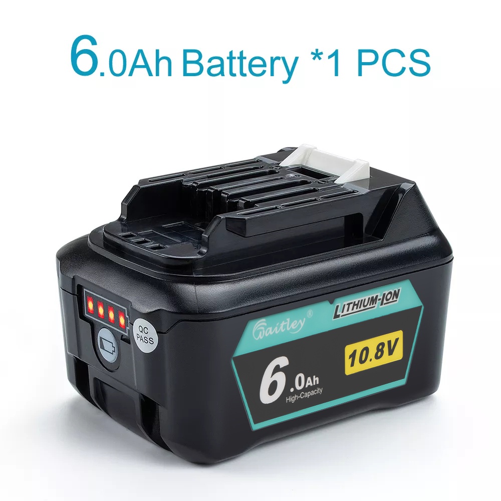 Waitley 10.8V 6.0Ah 3.0Ah แบตเตอรี่ลิเธียมแบบชาร์จไฟได้สำหรับเครื่องมือไฟฟ้า Makita 10V และ 12V ...