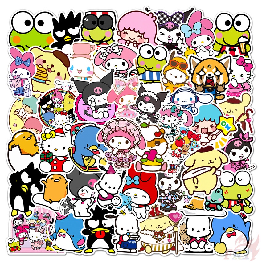 Sanrio Cartoon Kawaii Character Mixed Series 04 สติ๊กเกอร์ 50Pcs/Set Q ...