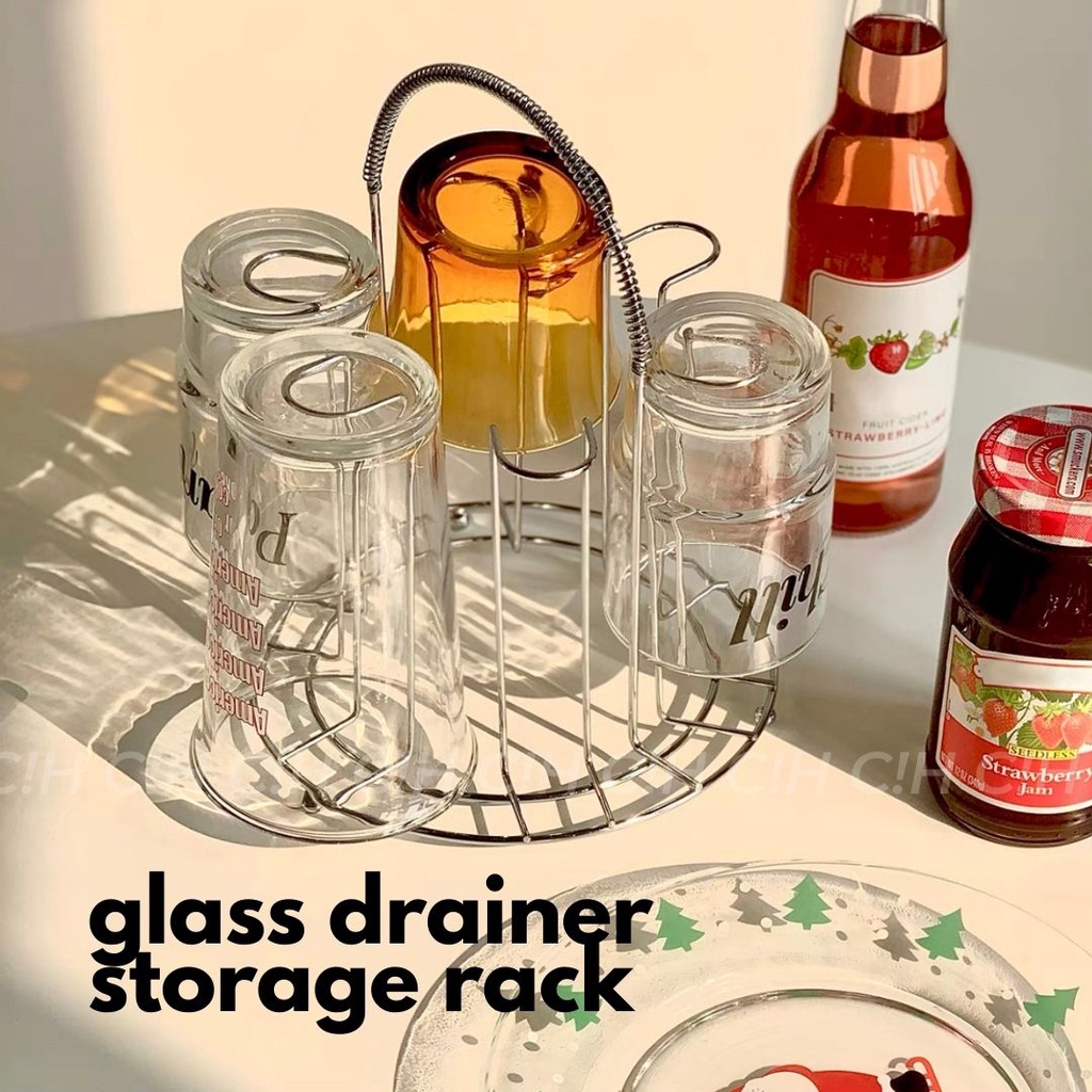 "พร้อมส่ง"ที่คว่ำแก้วสแตนเลส GLASS DRAINER STORAGE RACK /comfyhomies ...