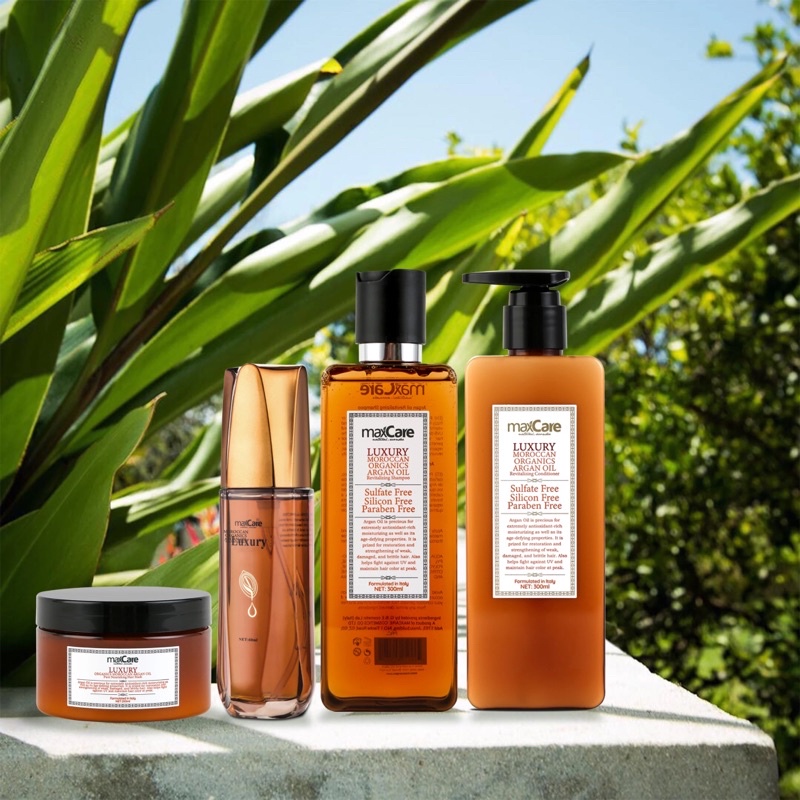 Maxcare shampoo & conditioner & Argan oil luxury บำรุงเส้นผม มีกลิ่นหอม ...