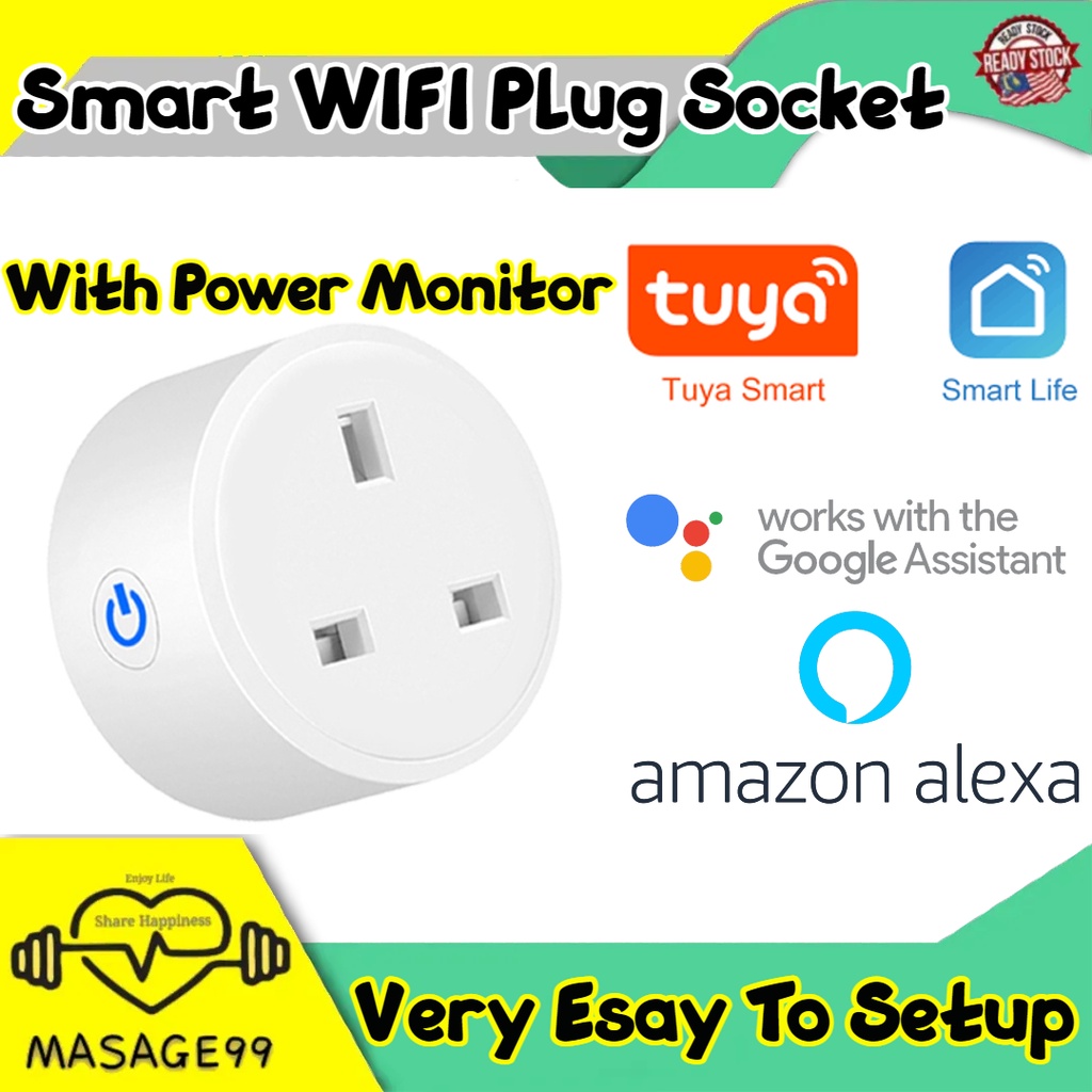 Power MonitoringUK Plug 16A Wifi Smart Plug Wifi Sockets Power Works ...