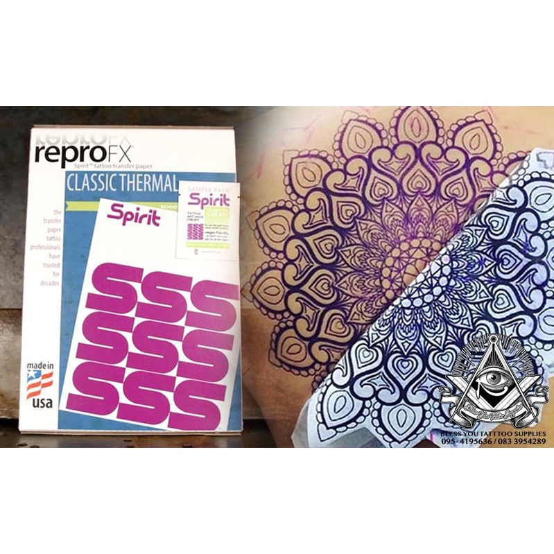 Spirit Behind Every Great Tattoo 100 Pcs.(กระดาษลอกลาย สปิริตแบบใช้ ...