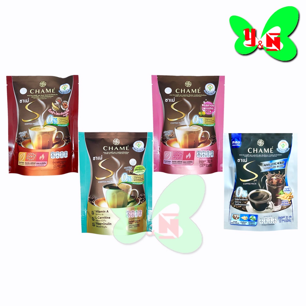 กาแฟ แพค CHAME Sye Coffee Pack ชาเม่ ซาย คอฟฟี่ แพค คอลลาเจน /ถั่งเช่า ...