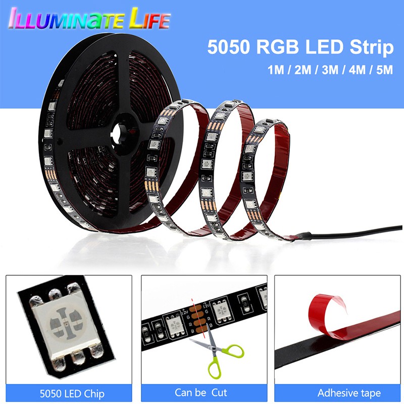 แถบไฟ LED 5V RGB SMD 5050 12 ดวง M 18 ดวง M 30 ดวง M 60 ดวง M ยืดหยุ่น ...