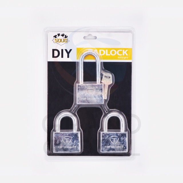 SOLID key padlock แม่กุญแจ กุญแจ คีย์อะไลด์ (3) 40 มม. ชุบโครเมี่ยม ...