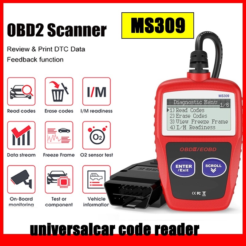 SEAMETAL เครื่องสแกนเนอร์วินิจฉัยรถยนต์ OBD2 Ms309 OBD2 2020 เครื่องมือรถยนต์อัตโนมัติ เครื่อง ...