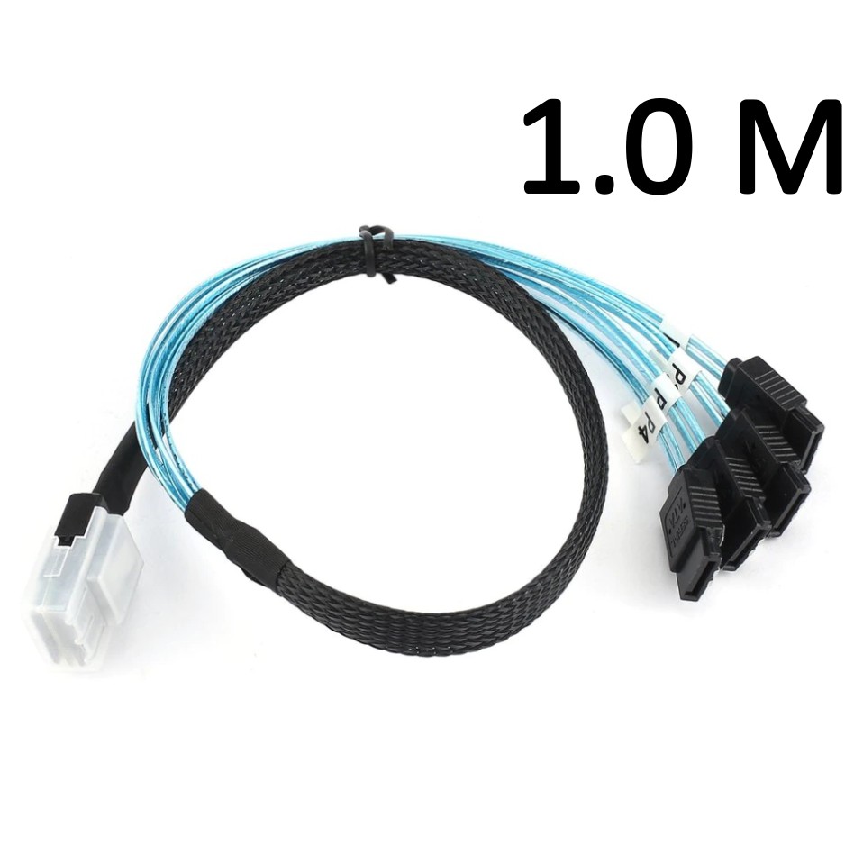 สาย SFF-8087 to SATA , สายเคเบิ้ล Internal Mini SAS 36pin SFF8087 To 4x SATA 7pin Female cable ...