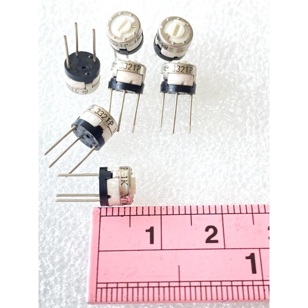 (แพ็ค1ชิ้น) Single turn trimmer resistor 3321P-1-102 1K แบรนด์ murata ...