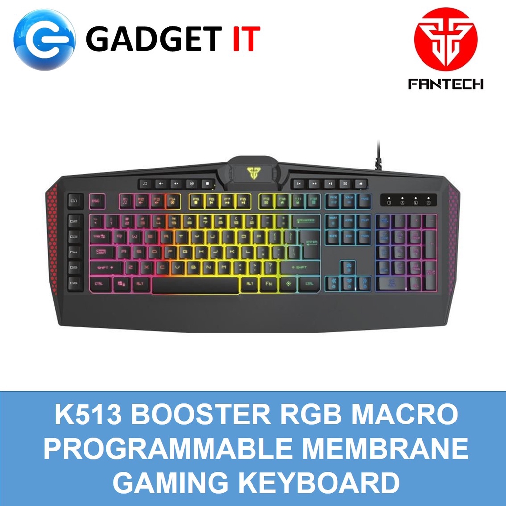 Fantech K513 BOOSTER RGB MACRO PROGRAMMABLE MEMBRANE คีย์บอร์ดเกมมิ่งพร้อม 120 คีย์ ( KB91 ...