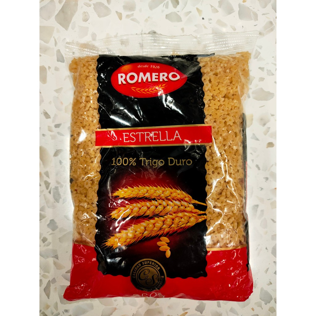 โรเมโรเอสเทรลลาพาสต้ารูปดาว 250กรัม Romero Estrella Star Pasta 250g ...