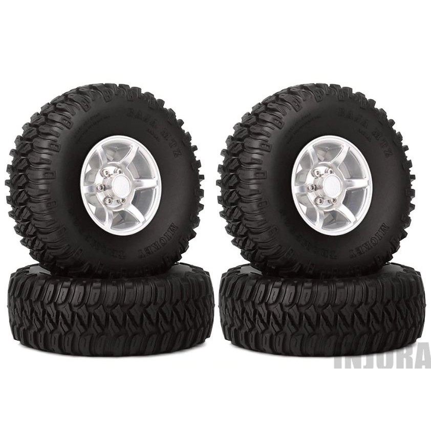 4PCS 1.55 Inch Beadlock Aluminum Rim & Wheel Tires 1.55'' Tyre for RC ...