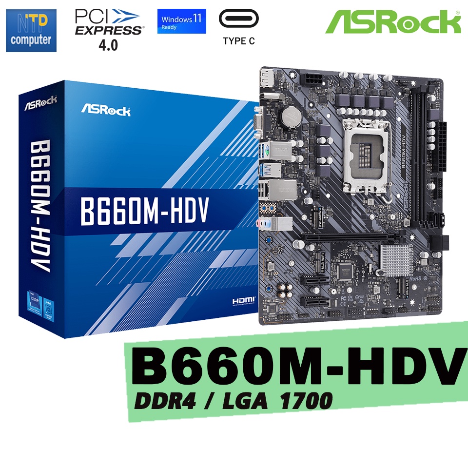 เมนบอร์ด ASROCK B660M-HDV DDR4 Mainboard LGA1700 B660M HDV ของใหม่ ...