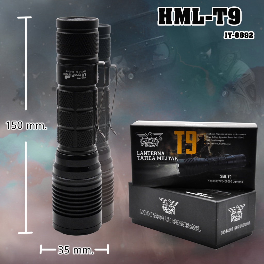 SHE outdoor 0020400154 ไฟฉาย T9 ชาร์จ USB สว่างมาก ไฟฉายแรงสูง ไฟฉาย ...