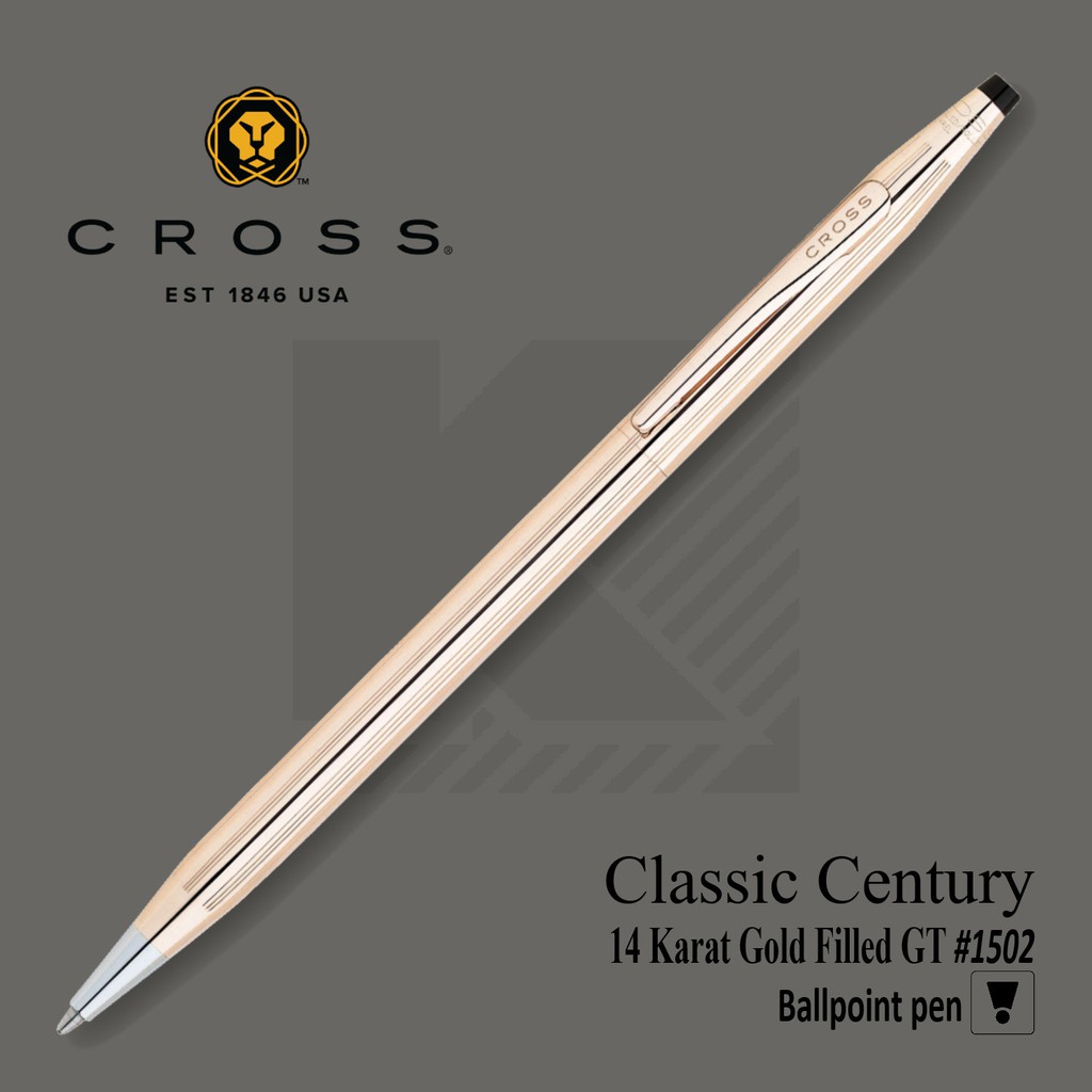 ปากกาลูกลื่น Cross Century 14 Karat Gold Filled GT [1502] | Shopee Thailand