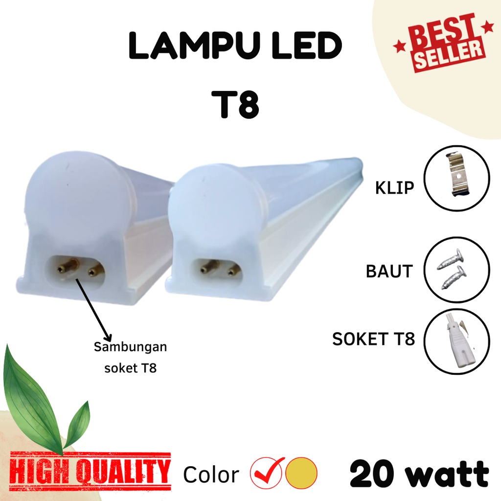 หลอดไฟนีออน LED Tl T8 สีขาว สว่างมาก 1 ชุด | Shopee Thailand