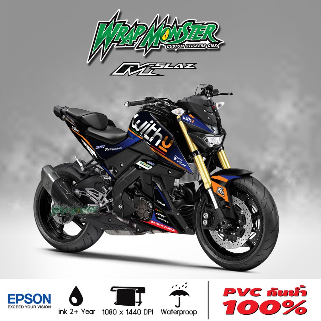 สติ๊กเกอร์แต่งลายรถ Yamaha M-Slaz รอบคัน ลาย With U | Shopee Thailand