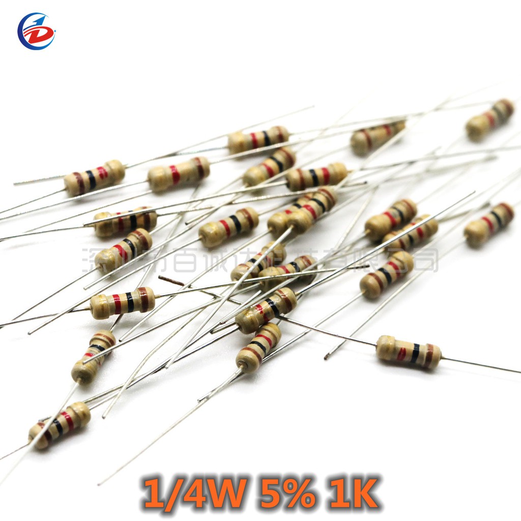 100PCS 1/4W 5% 1K metal film resistor 0.25W resistor | Shopee Thailand