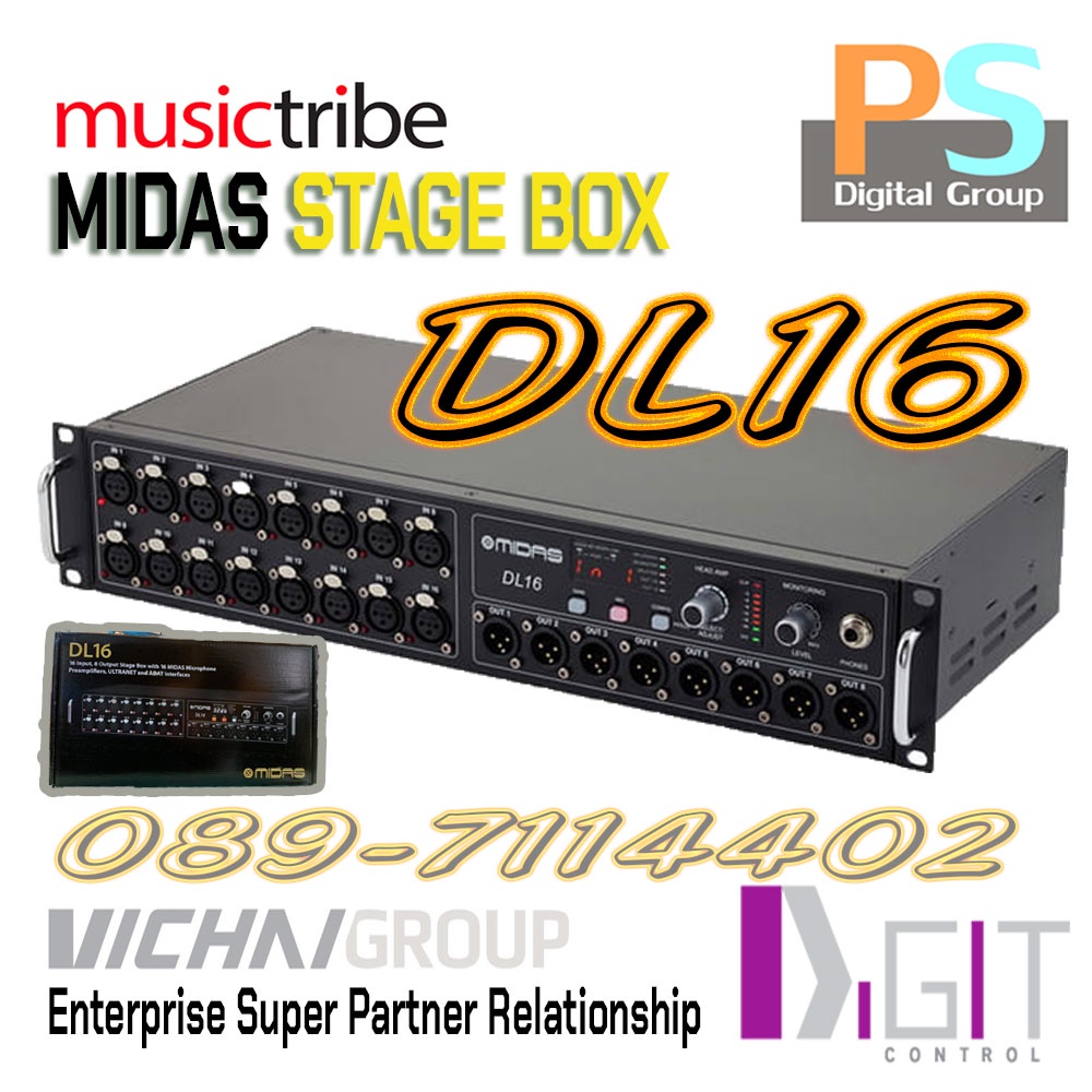 Midas DL16 Stage Box สเตจบ๊อกซ์ ใช้งานกับ M32, X32 ได้ทุกรุ่น ของแท้ ...