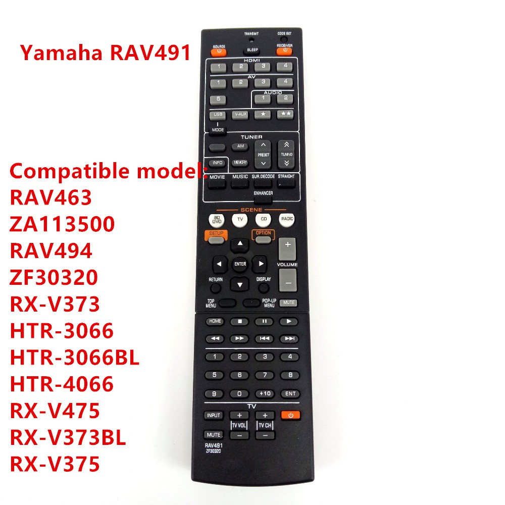 Yamaha Remote Control RAV491 Smart tv RAV463 ZA113500 RAV494 ZF30320 RX ...