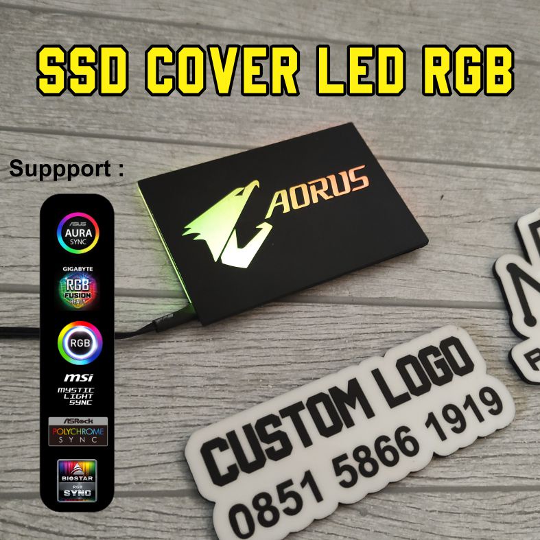 ฝาครอบ SSD LED RGB SYNC MOBO ASROCK ASUS MSI GIGABYTE COSTUM โลโก้ ...