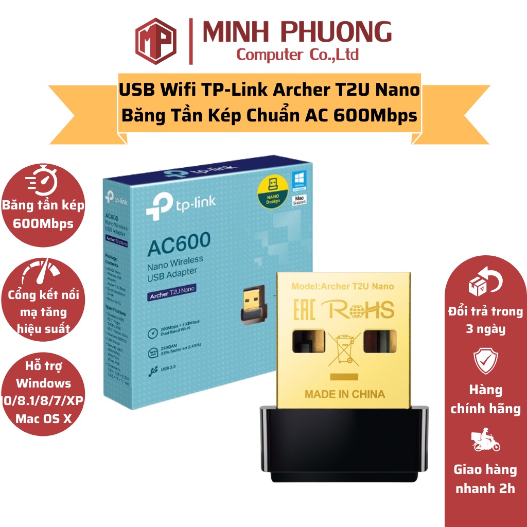 Usb Wifi TP-Link Archer T2U Nano Dual Band AC 600Mbps - ของแท ้ ...