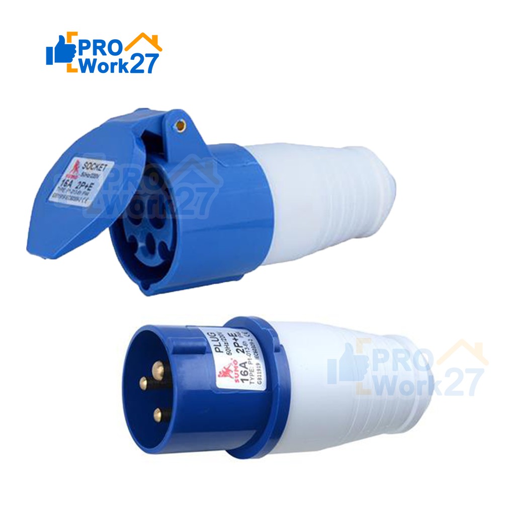 SUMO พาวเวอร์ปลั๊ก ตัวผู้ ตัวเมีย ต่อกลาง 2P+E 16A ของแท้ 100% SUMO ...