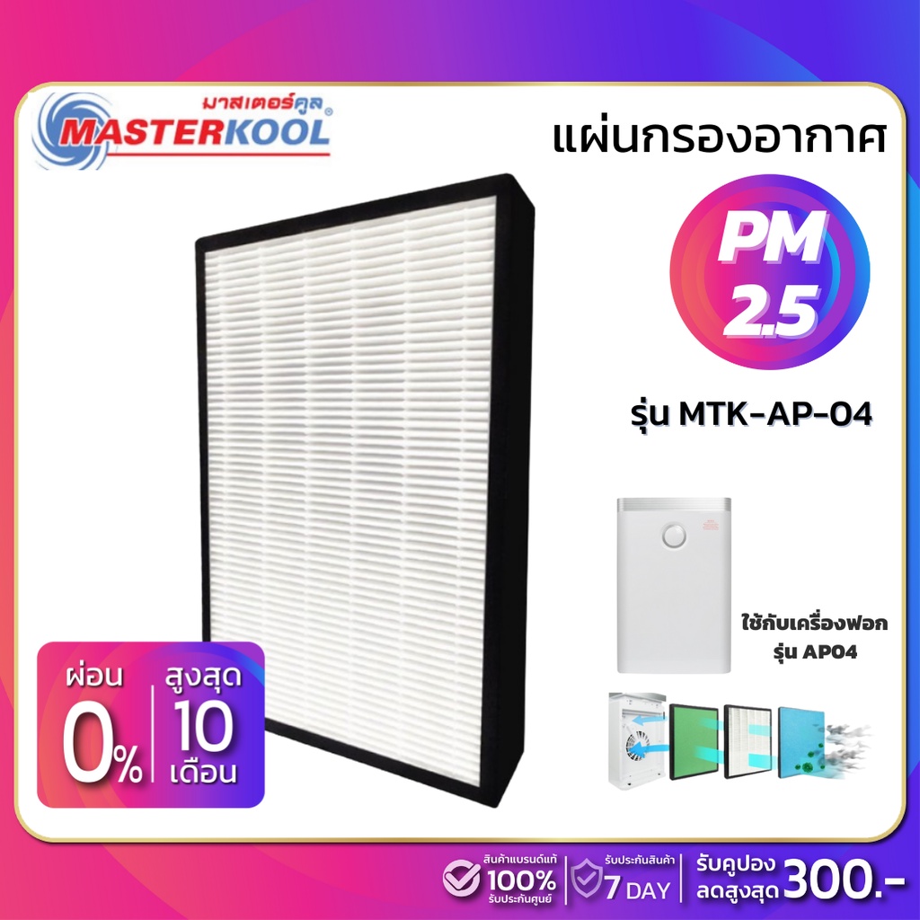 แผ่นกรองอากาศ Masterkool รุ่น MTK-AP-04 (ใช้กับเครื่องฟอกรุ่น AP04) | Shopee Thailand